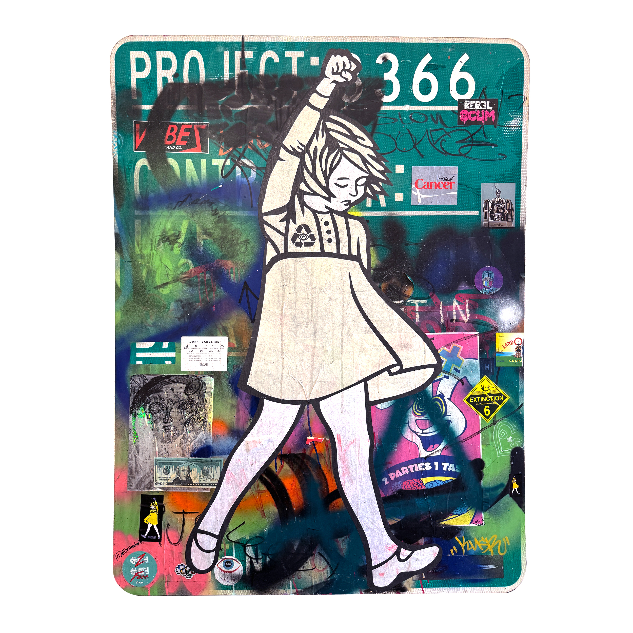 Moral Assault: Artwork on Sign | Recycled Propaganda